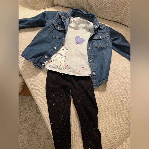 Matching Sets | Girls 2t Matching Outfit Long Sleeve Shirt Buttons Jean ...